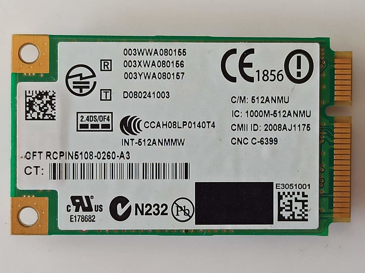 Intel 5100 WiFi WLAN Card 512an_mmw 802.11 AGN